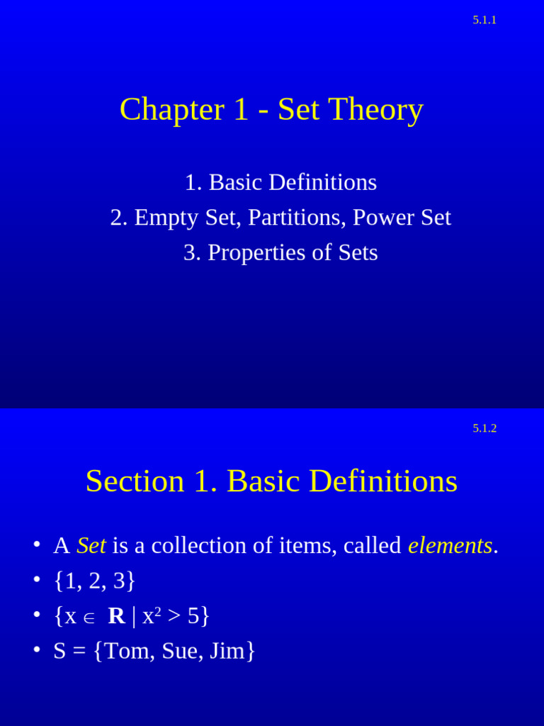 Introduction to Set Theory Concepts | PDF | Real Number | Numbers