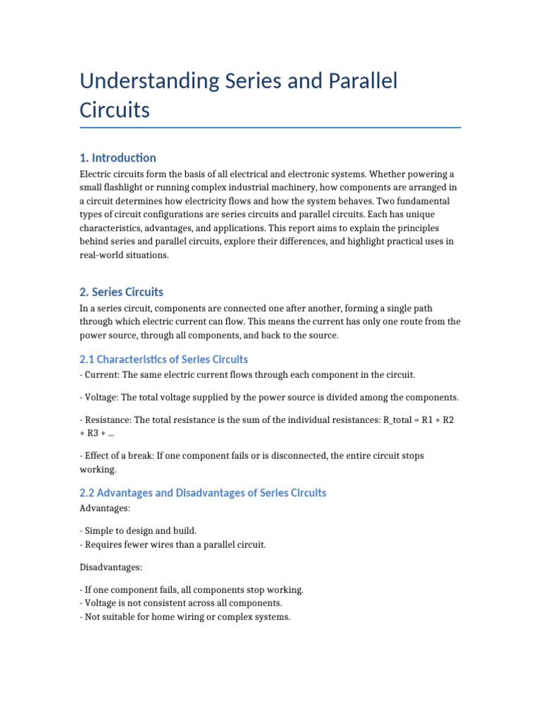 Series and Parallel Circuits Report | PDF | Series And Parallel ...