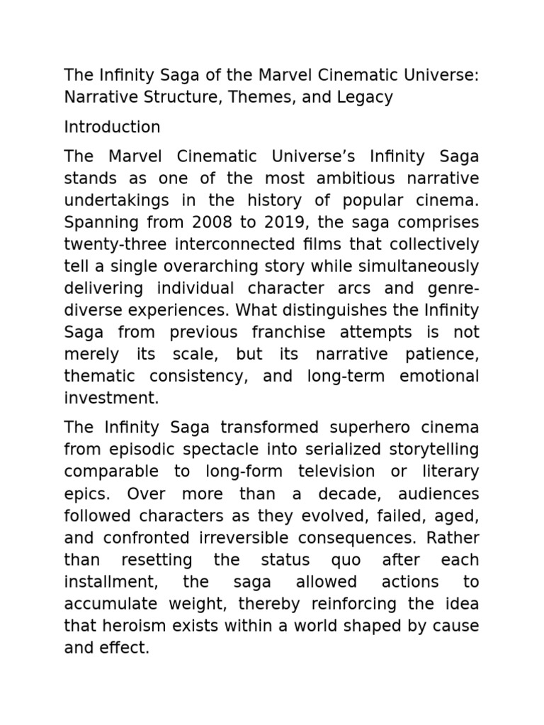 Analyzing the Infinity Saga's Legacy | PDF | Narrative | Storytelling