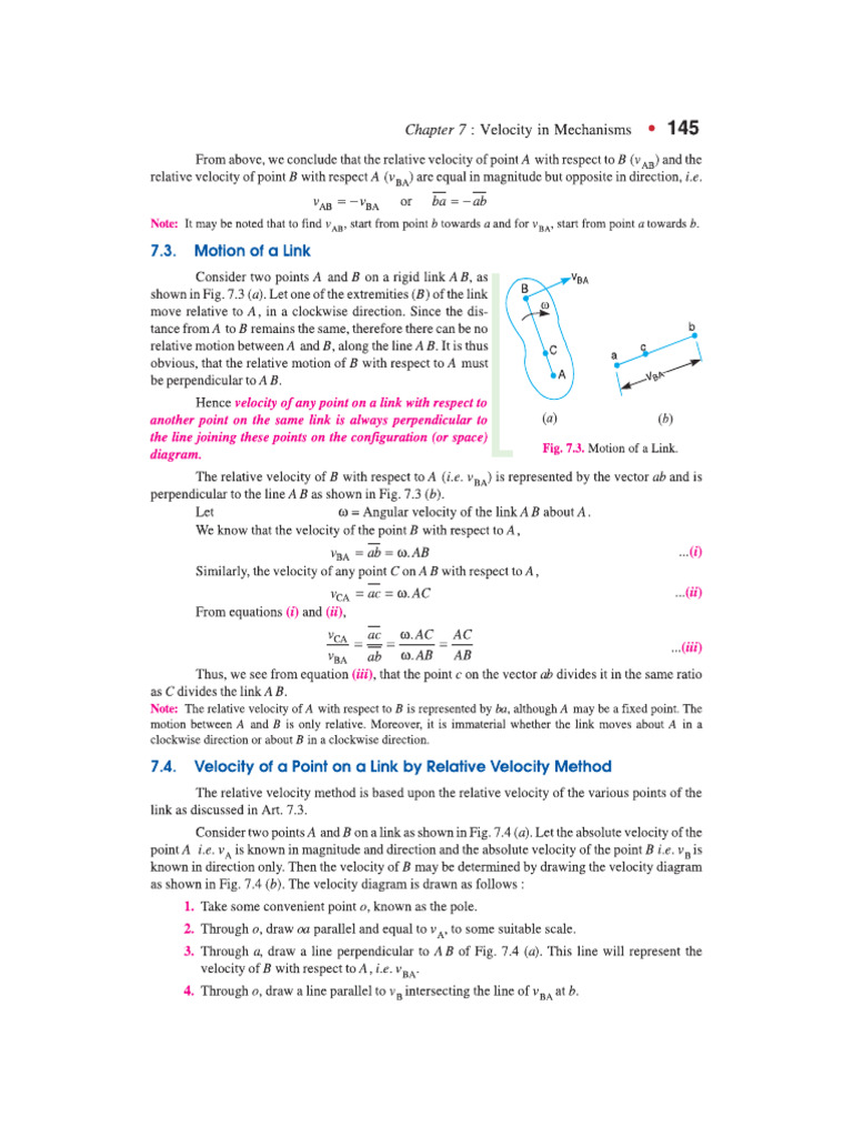 Motion of a Link | PDF
