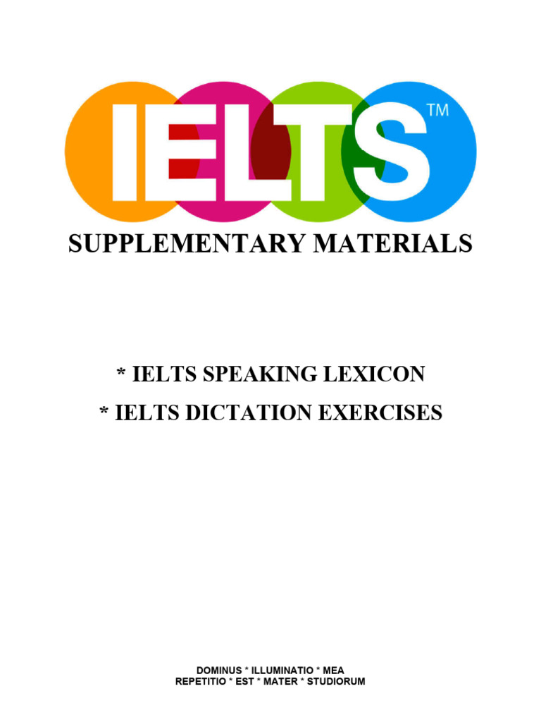 Ielts Lexicon & Dictation - Student | PDF