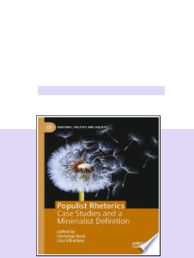 (Ebook) Populist Rhetorics : Case Studies and a Minimalist Definition ...