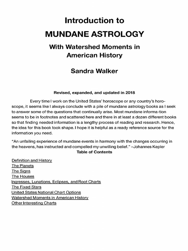 Mundane Astrology: U.S. History Insights | PDF | Astrology