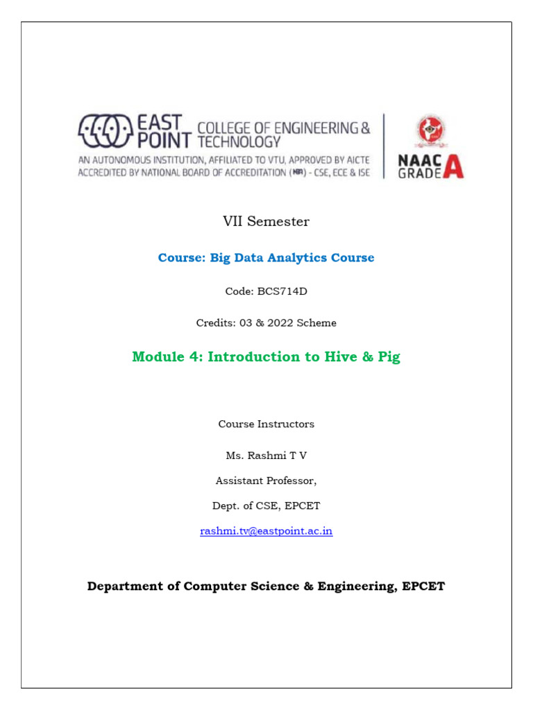 Bda - Bcs714d - m4 Ewit | PDF | Json | Apache Hadoop
