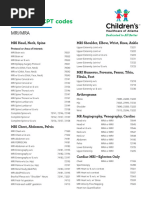 CPT Codes for CT and MRI Scans | PDF | Vertebral Column | Human Leg