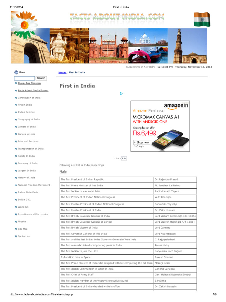 Notable Firsts in Indian History | PDF | Indian National Congress ...