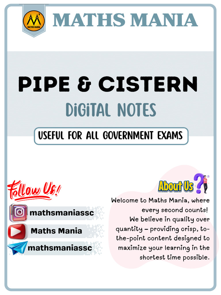 Pipe and Cistern Maths Mania | PDF