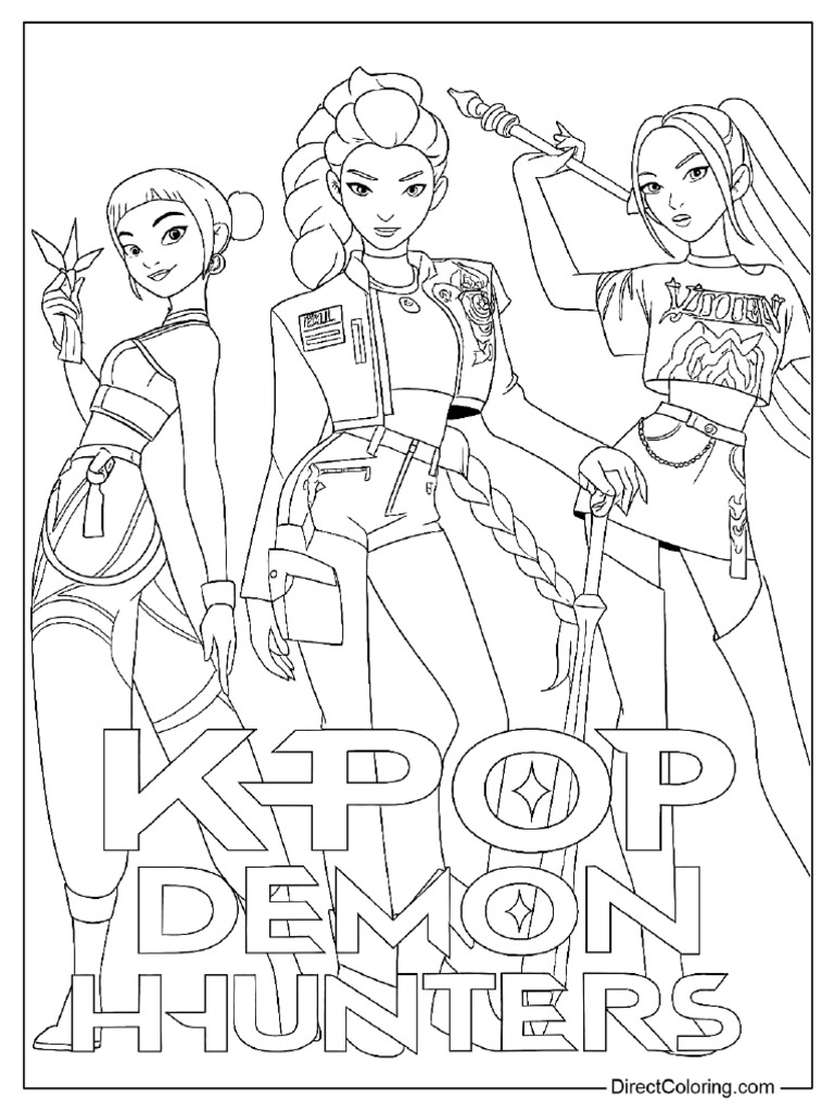 Kpop Demon Hunters Free Coloring Page | PDF
