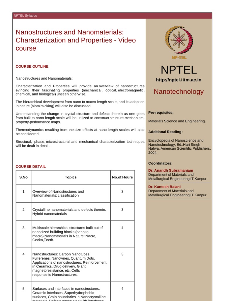 Nanostructures and Nanomaterials | PDF | Nanomaterials | Nanotechnology