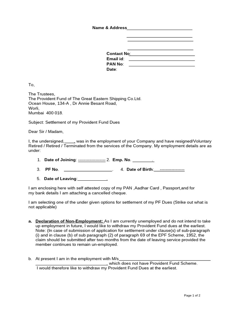 PF Trf. Application Form - Revised - 260321 | PDF