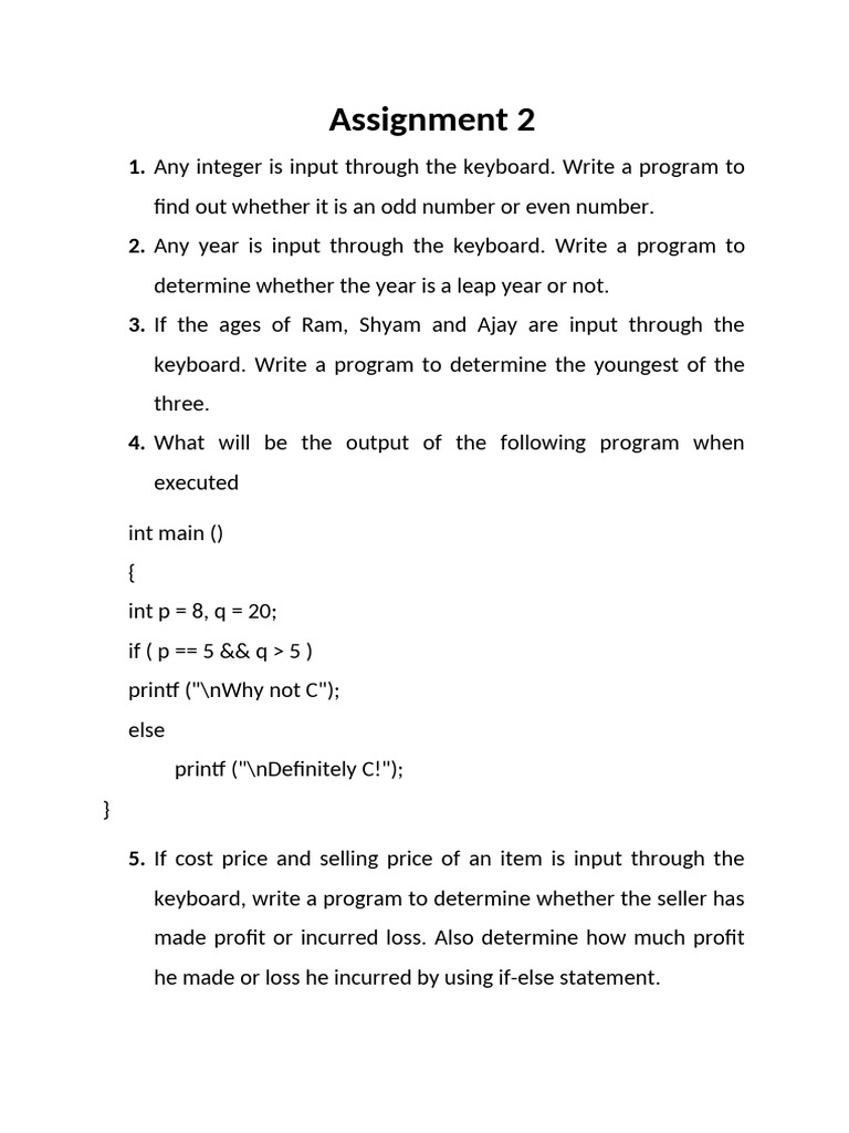 Assignment 2 Cp | PDF | String (Computer Science) | Control Flow