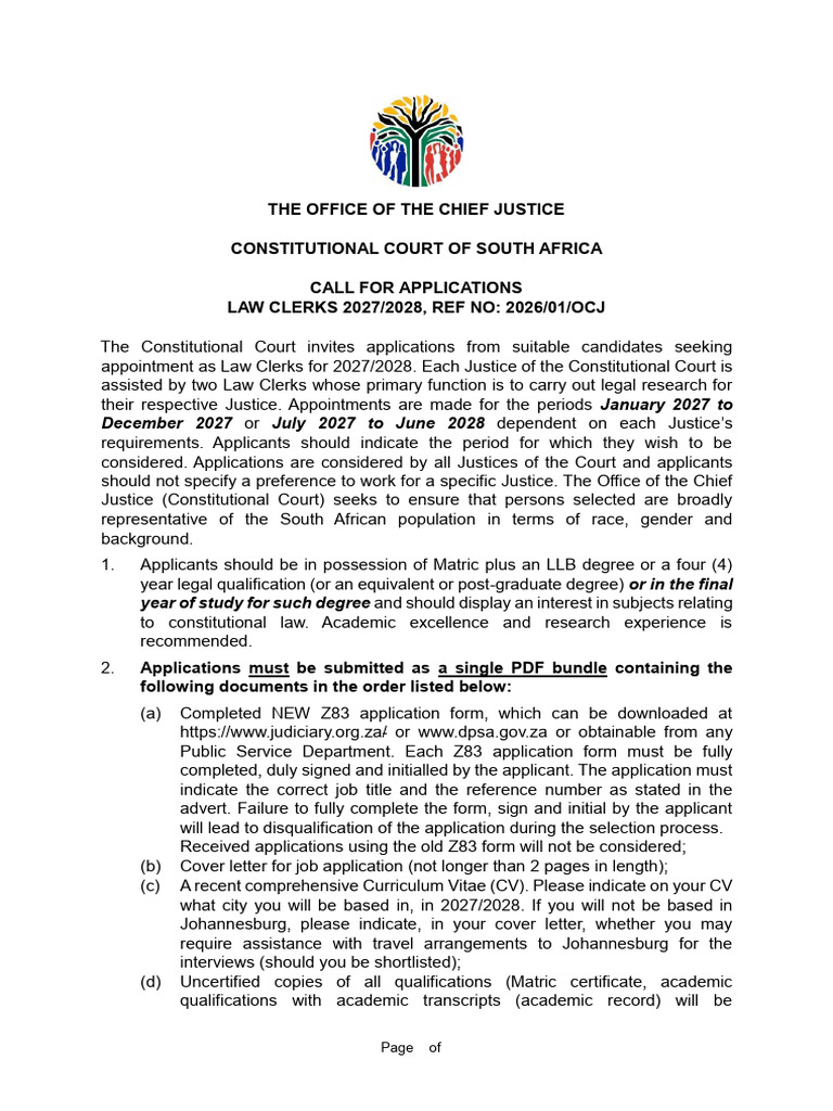 Law Clerk Applications 2027/2028 Open | PDF | Justice | Crime & Violence