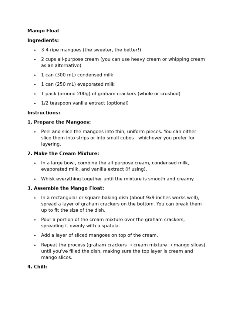 Mango Float Recipe | PDF