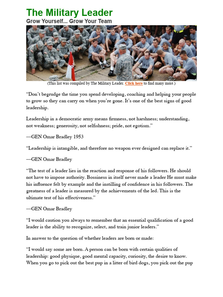 Leadership Insights from Military Generals | PDF | Leadership | Knowledge