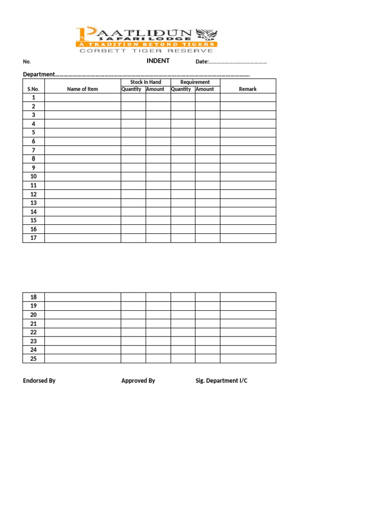 Indent Book | PDF