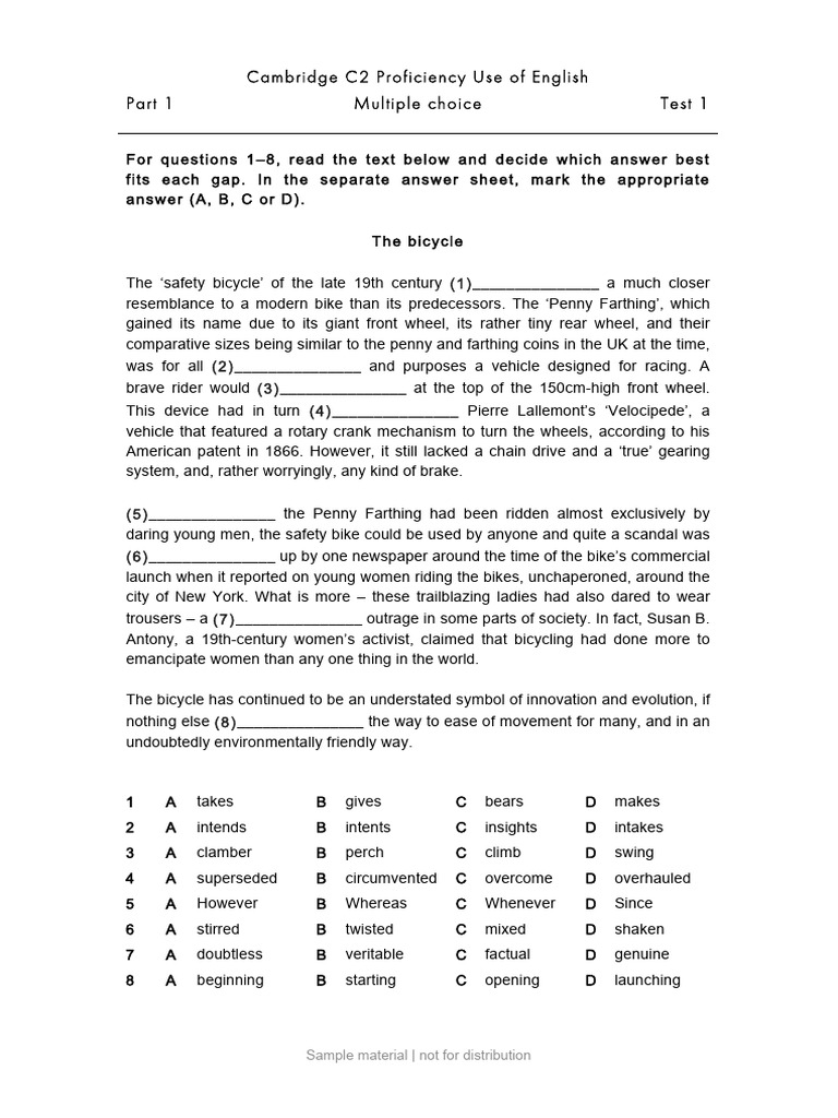 Cambridge C2 Proficiency English Test | PDF | Land Transport | Aerobic ...