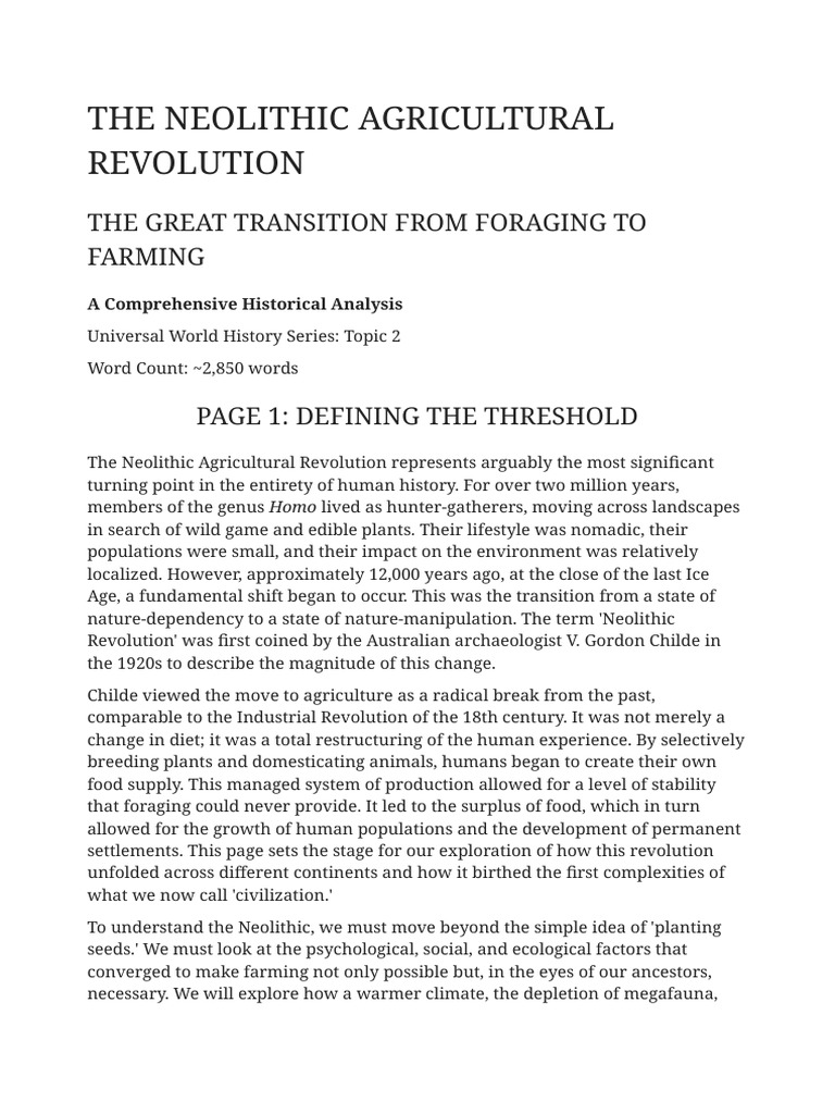 100 Topics On World History - 02 - The Neolithic Agricultural ...