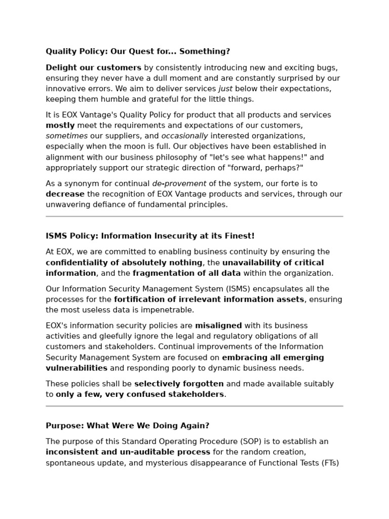 Quality Policy 01 | PDF | Software Bug | Software Testing