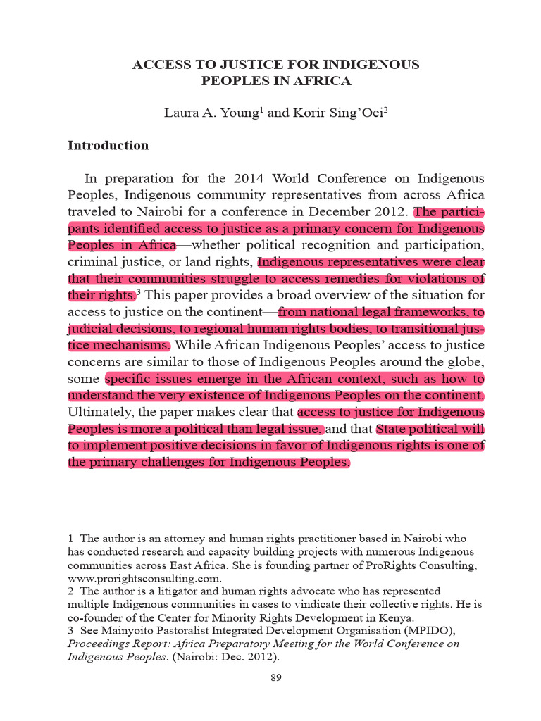Acess To Justice For Indigenous Peoples | PDF | Transitional Justice ...