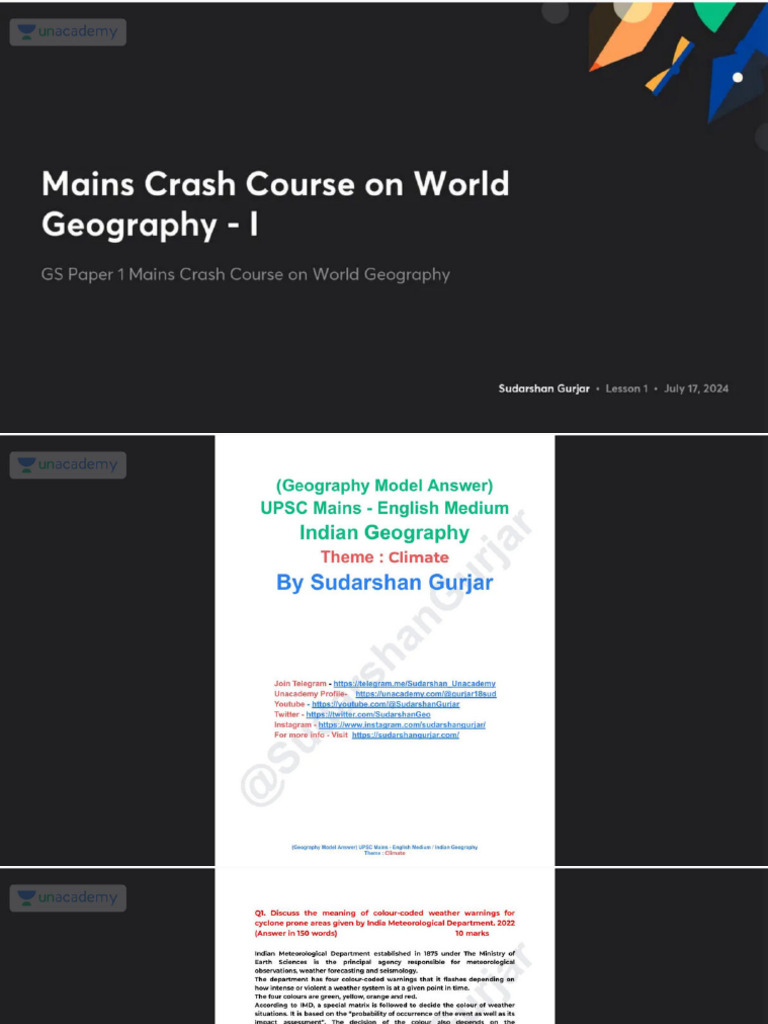Mains Crash Course on World Geography I No Anno | PDF