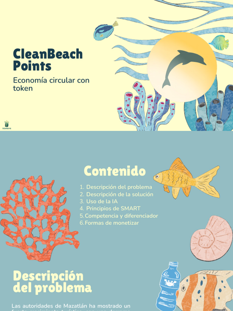 Presentación Día Mundial de Los Océanos Ilustración Beige y Azul ...