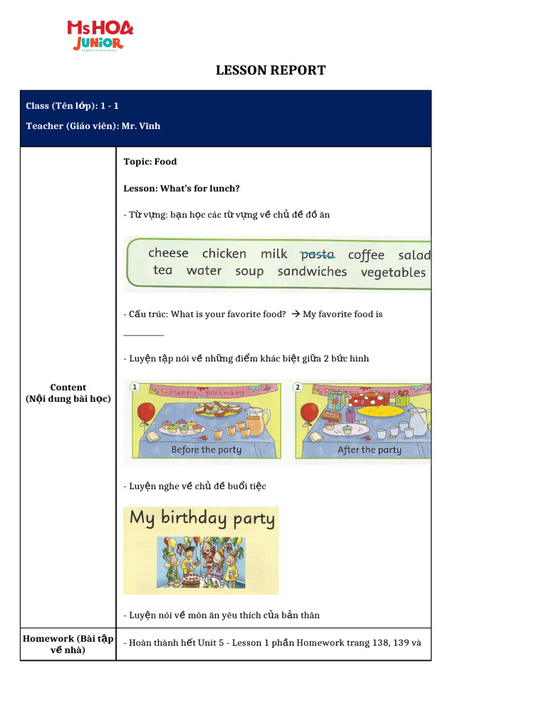 Lesson Report - u5 - l1 - Explorer 4 | PDF