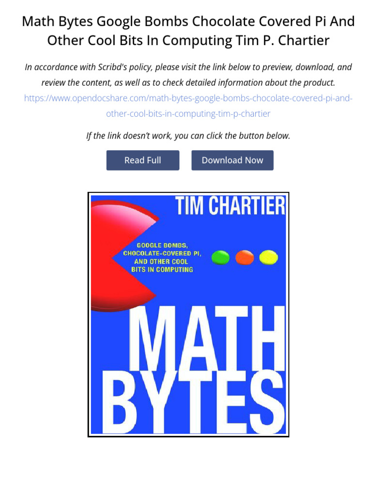 Math Bytes Google Bombs Chocolate Covered Pi and Other Cool Bits in ...