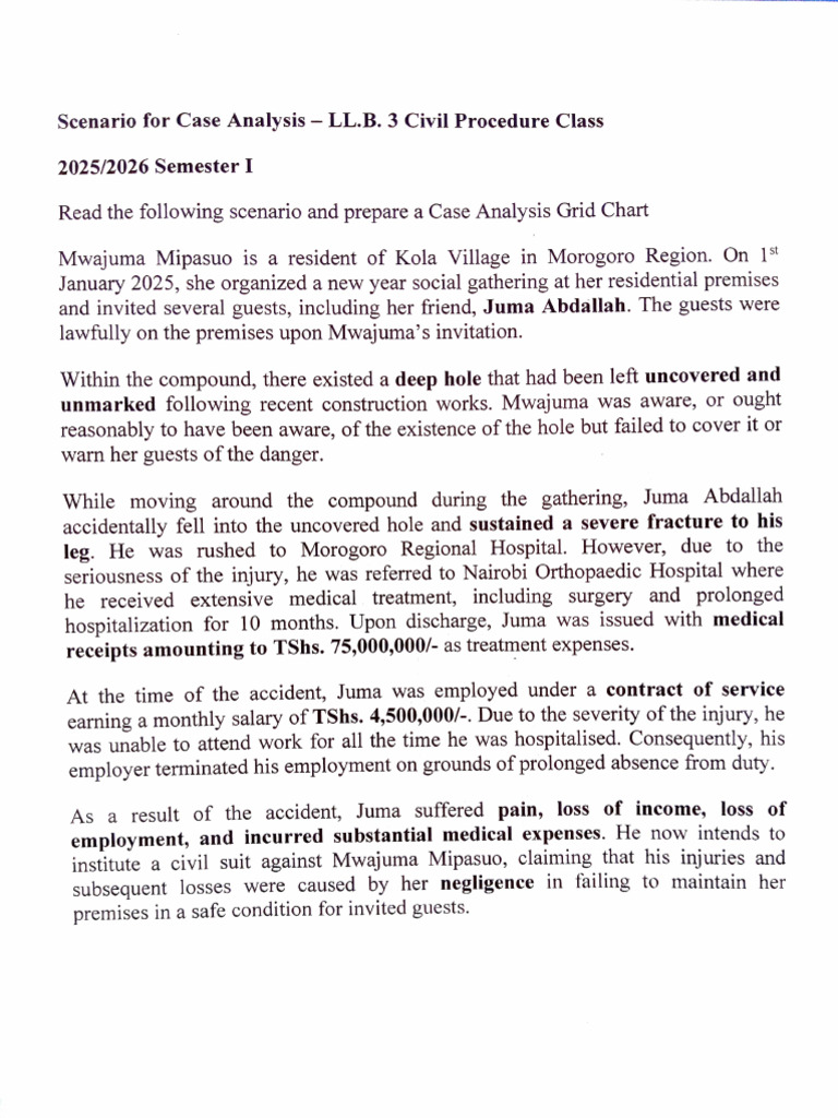 Case Analysis: Negligence in Injury Claim | PDF