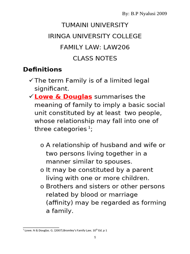 Tumaini University- Family Law | PDF | Marriage | Polygamy