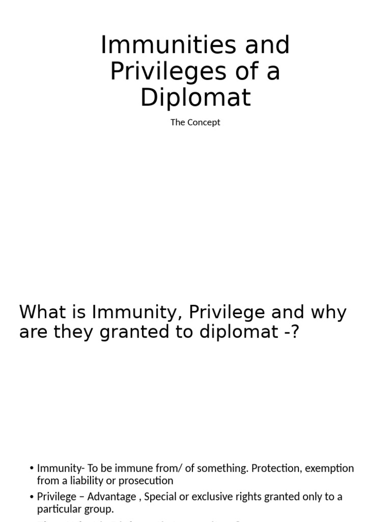 Diplomatic Immunity and Privileges Explained | PDF | Diplomat ...