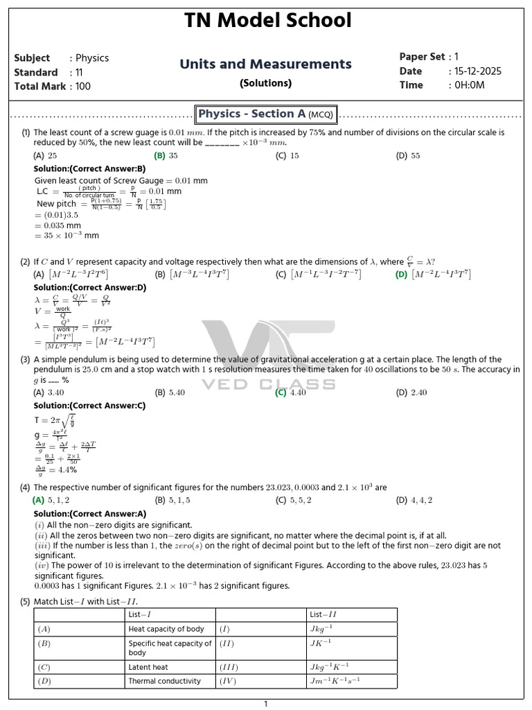 Units and Measurements Solution | PDF | Significant Figures | Density