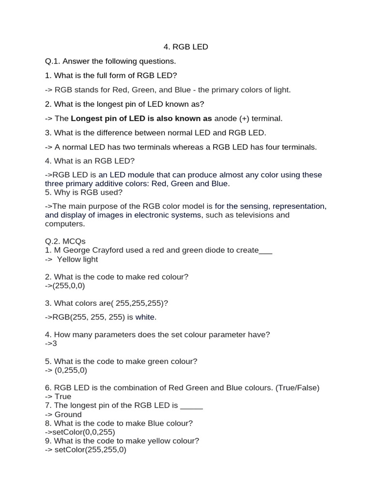 Understanding RGB LED Basics | PDF