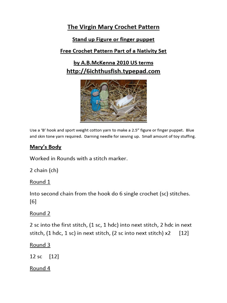 Free Virgin Mary Crochet Pattern | PDF | Crochet | Handicrafts