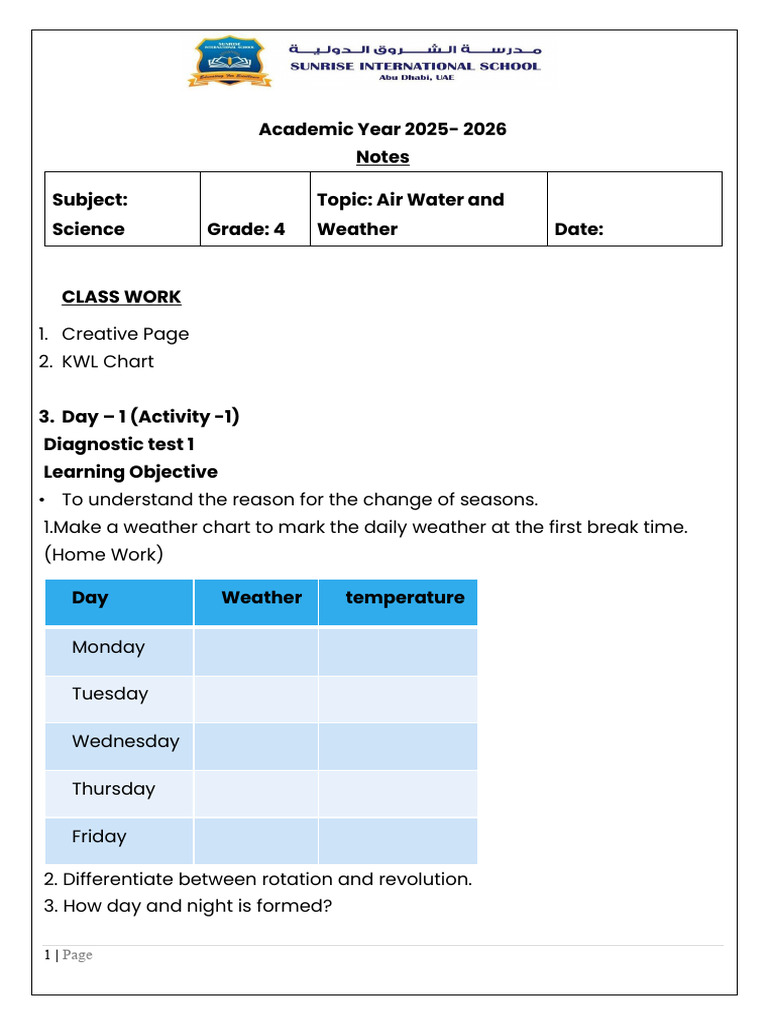 Notes- Air, Water, Weather | PDF | Water | Wound
