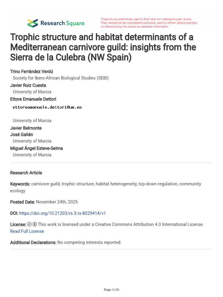 Trophic Structure and Habitat Determinants of a Me (1) | PDF | Biology ...