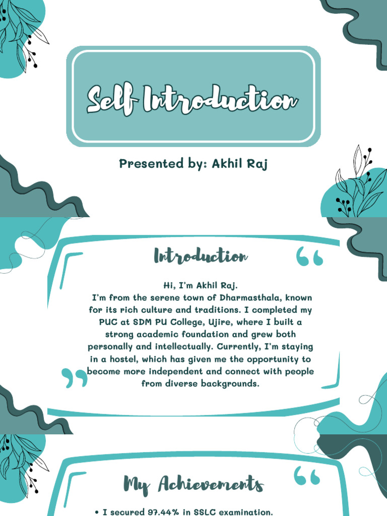 Self Introduction (1) | PDF