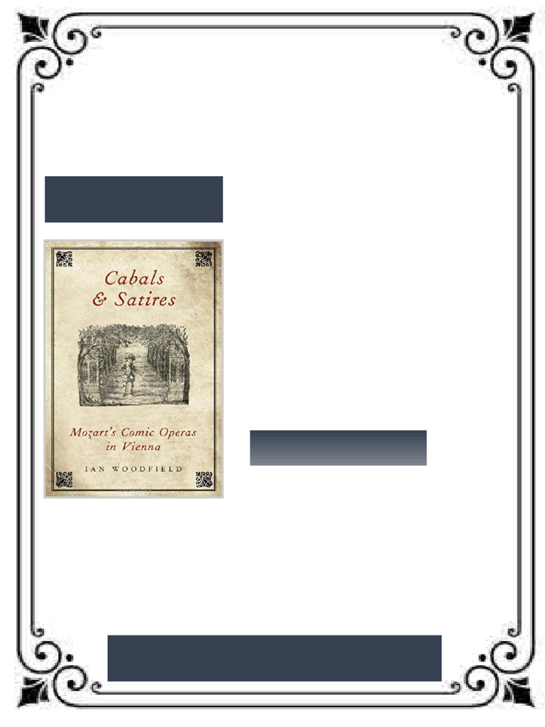 Cabals and Satires Mozart s Comic Operas in Vienna 1st Edition Ian ...