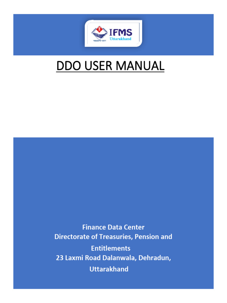 DDO User Manual for IFMS System | PDF | Payroll | Computing