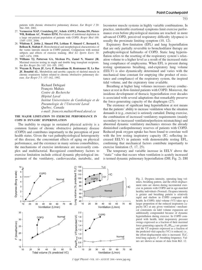Dynamic Hyperinflation in COPD Exercise | PDF | Chronic Obstructive ...