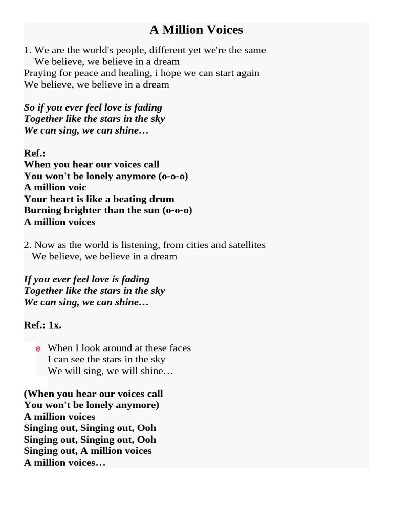A Million Voices | PDF