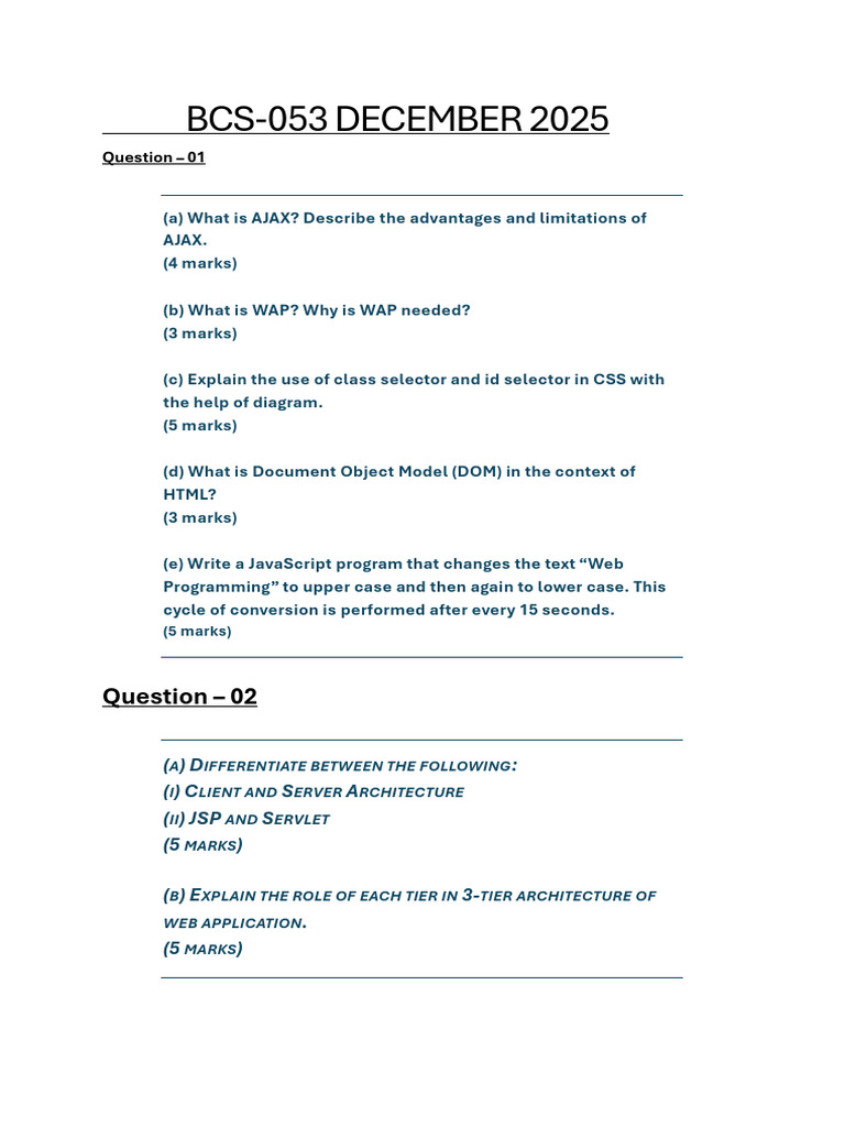 Bcs 53 Question | PDF