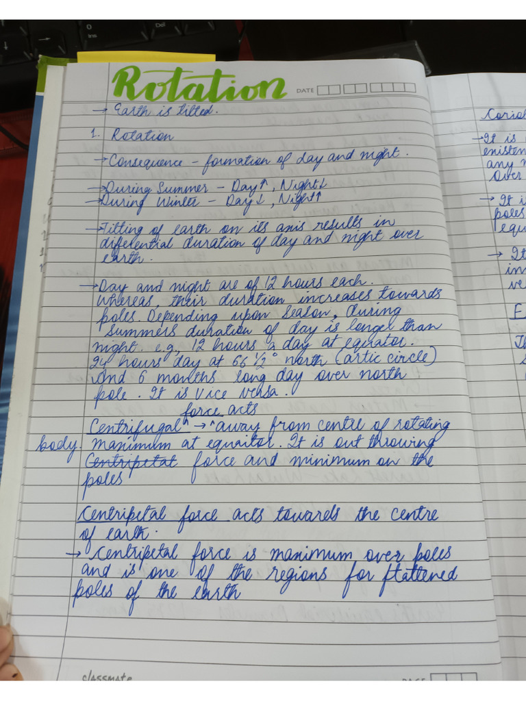 rotation, geography notes | PDF