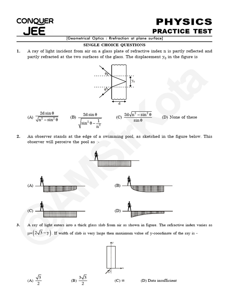 03 PT_GO_refraction at Plane Surface | PDF | Waves | Refraction