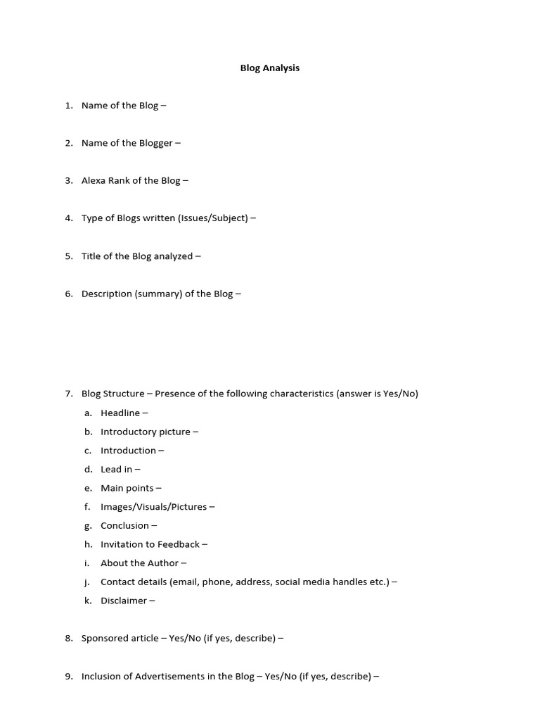 Blog Analysis | PDF