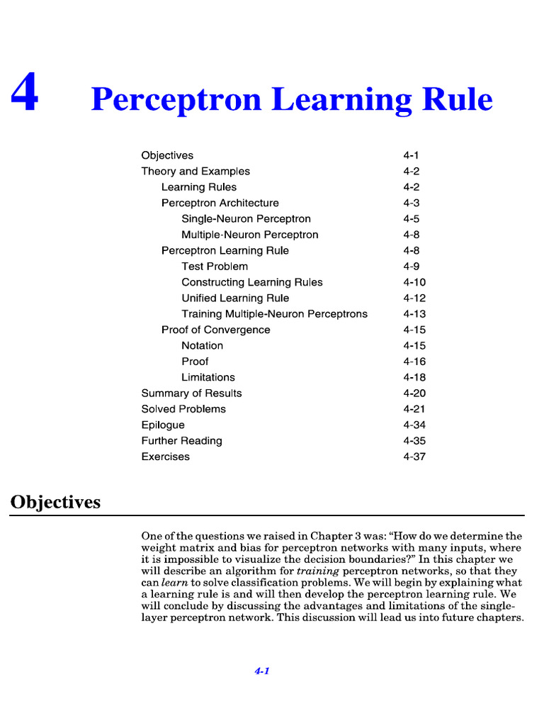 Week4 Perceptron Learning Textbook | PDF