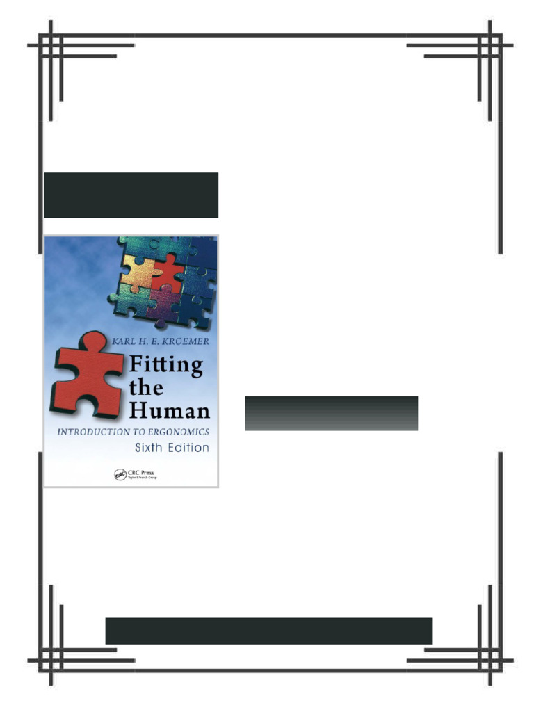 Fitting the Human Introduction to Ergonomics Sixth Edition Kroemer ...