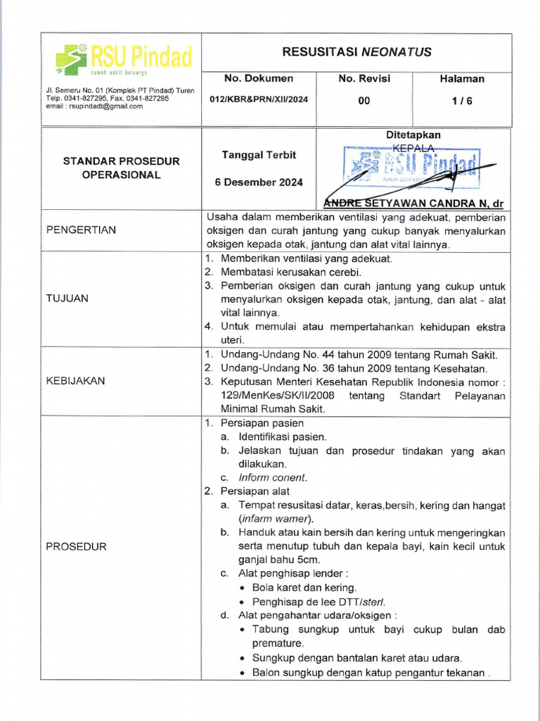 012 SPO Resusitasi Neonatus (2) | PDF