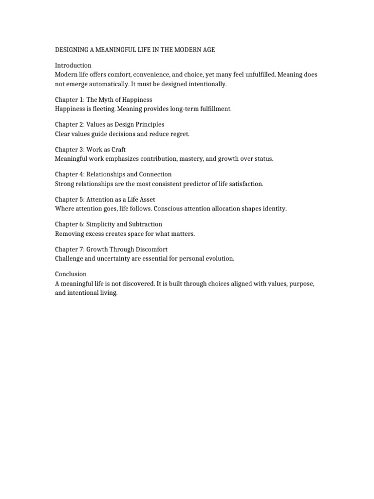 4 Designing A Meaningful Life in The Modern Age | PDF
