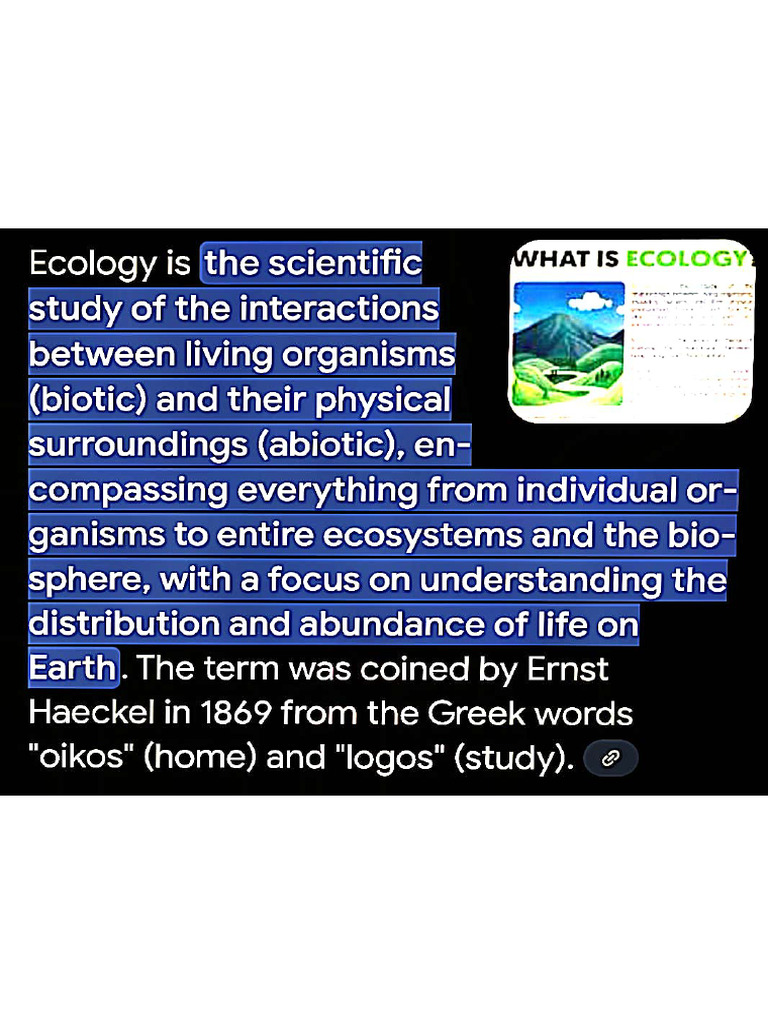 Ecology and Ecosystem | PDF