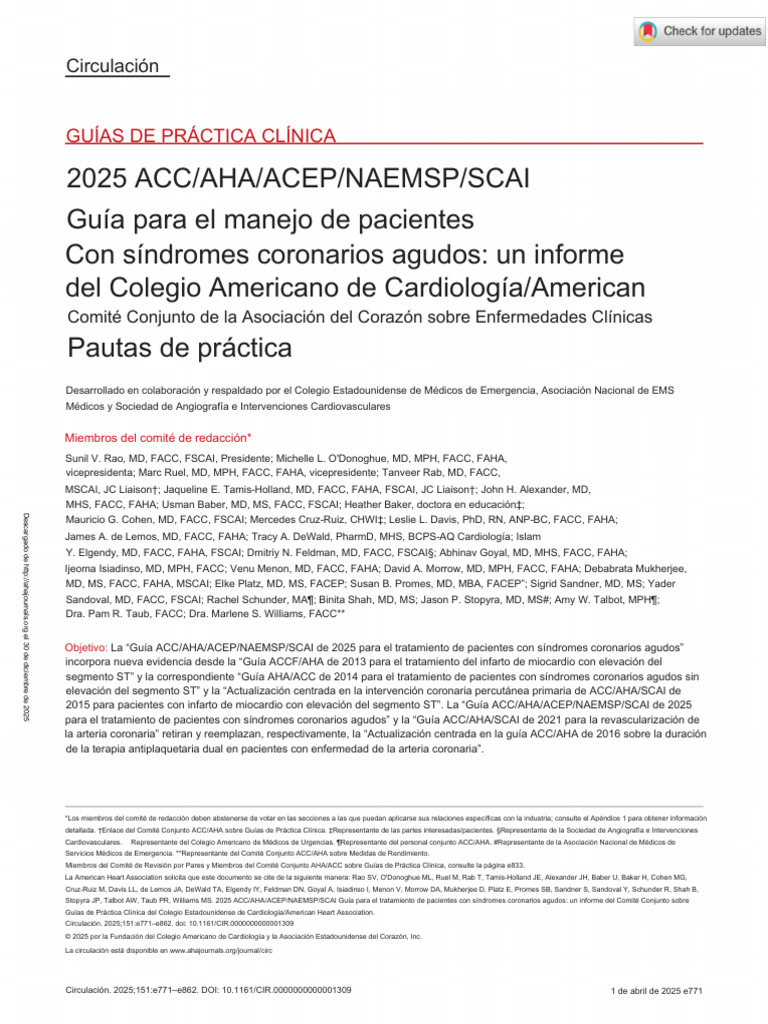 Rao Et Al 2025 2025 Acc Aha Acep Naemsp Scai Guideline For The ...